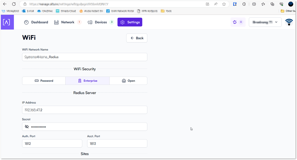 Radius settings not visable in iOS app - Access Points - Alta Labs