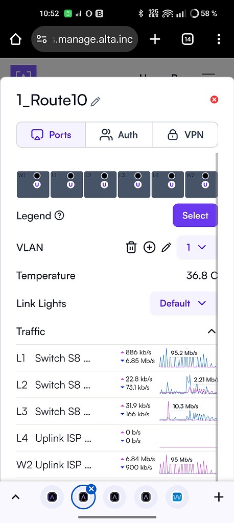 Intermittent flickering for Route10 and Switch S8 ports and traffic annotation (on-premises h/w ...