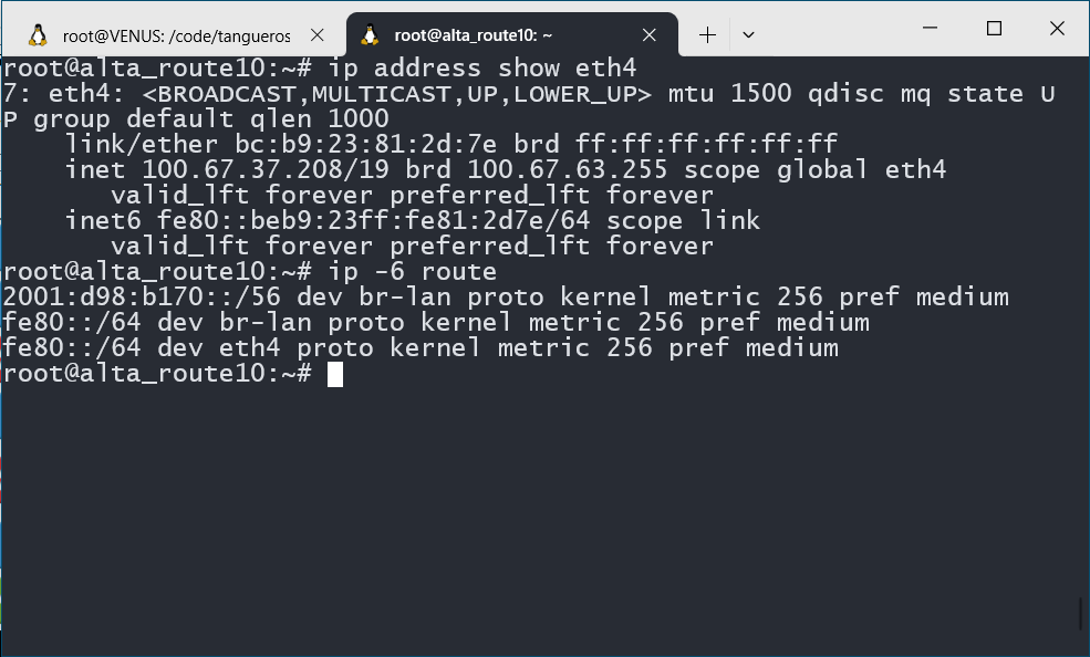Enabling IPV6 in Route10 - Routers - Alta Labs